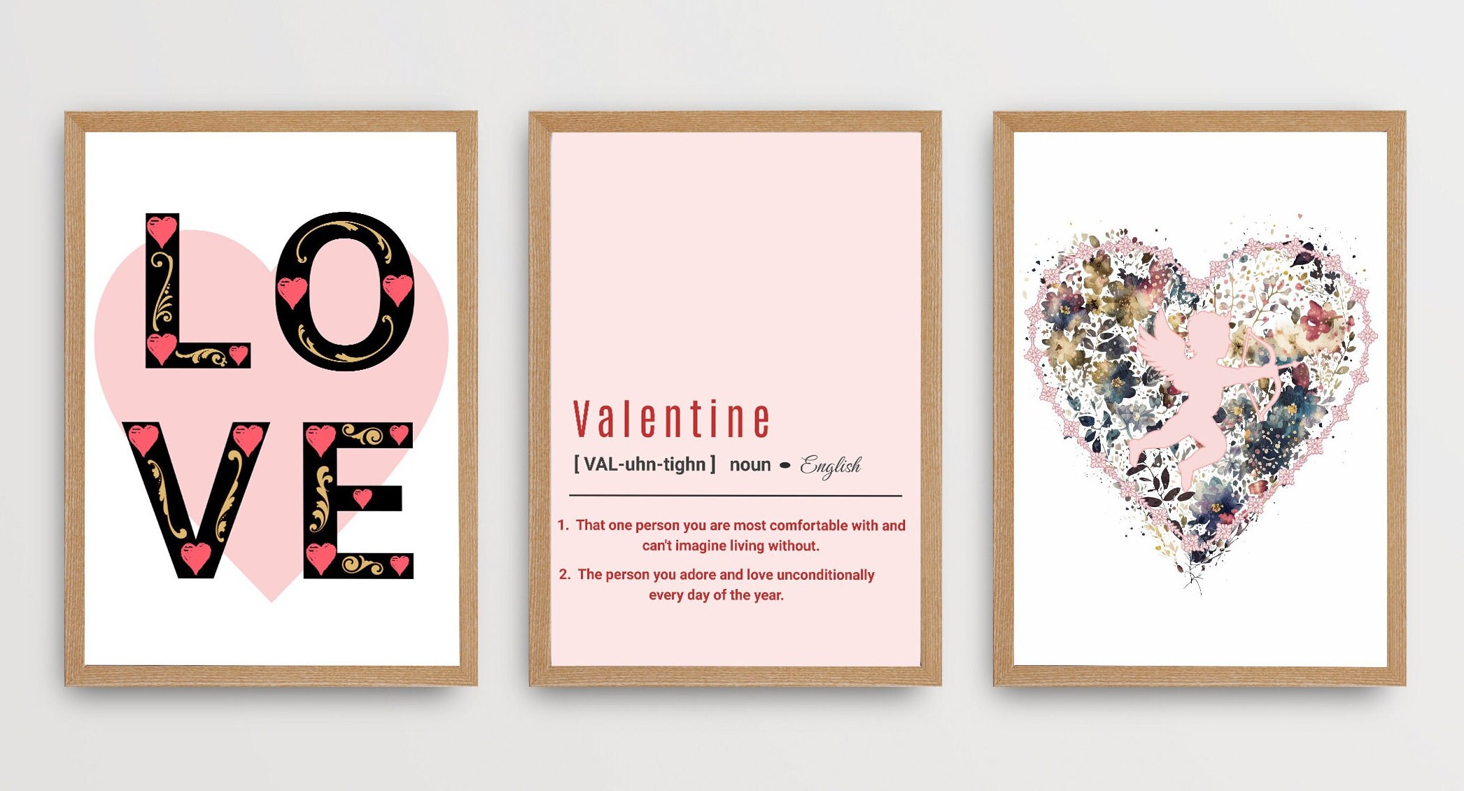 Valentines Day Decor Set of 12 Prints Valentines Gallery Wall Digital ...