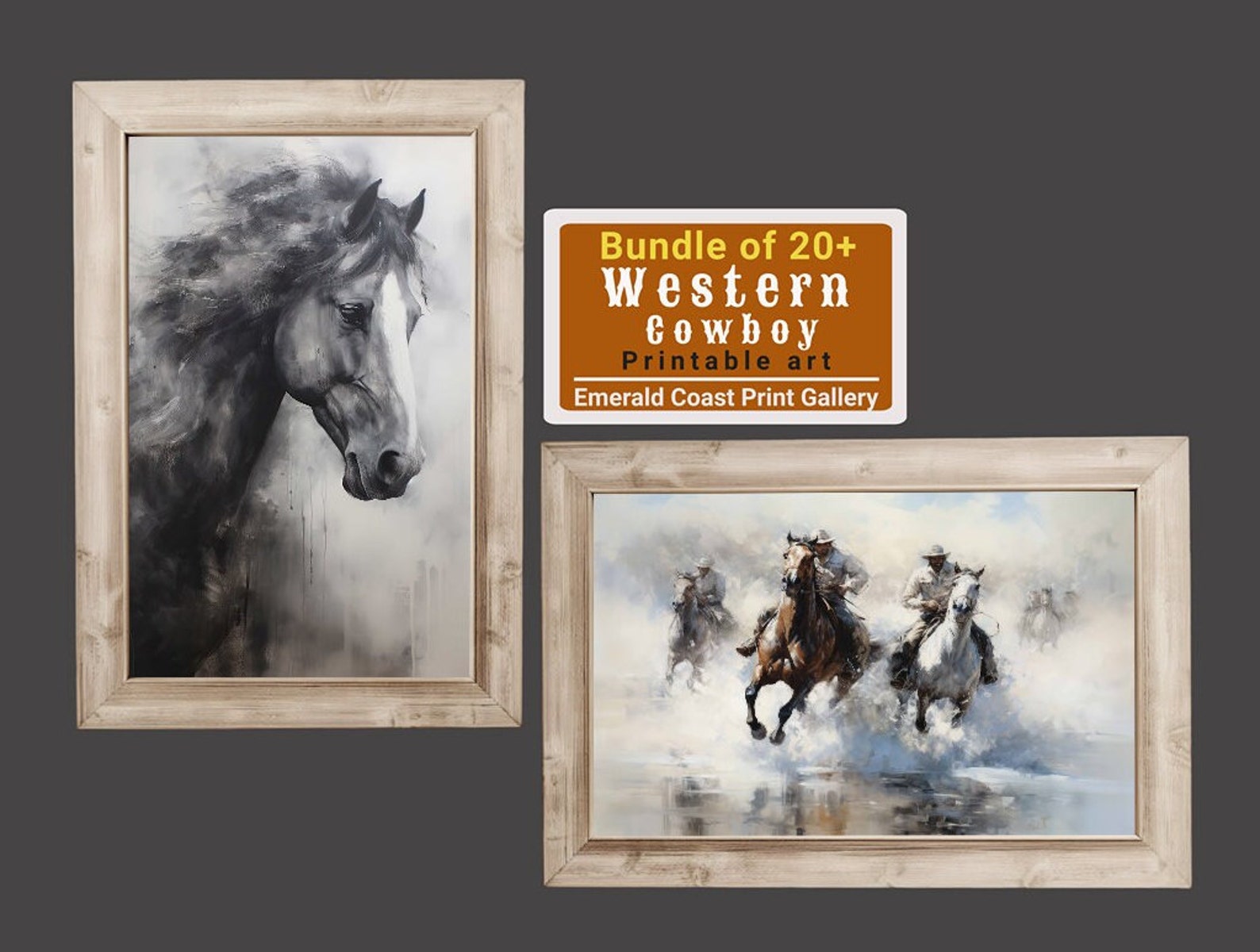 Western Cowboy Gallery Set of 20 Vintage Cowboy Oil Painting Western ...