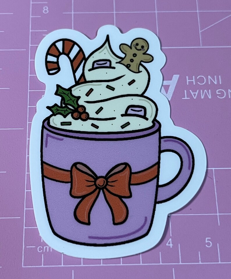 Christmas Hot Chocolate Sticker Water Resistant Sticker - Etsy UK