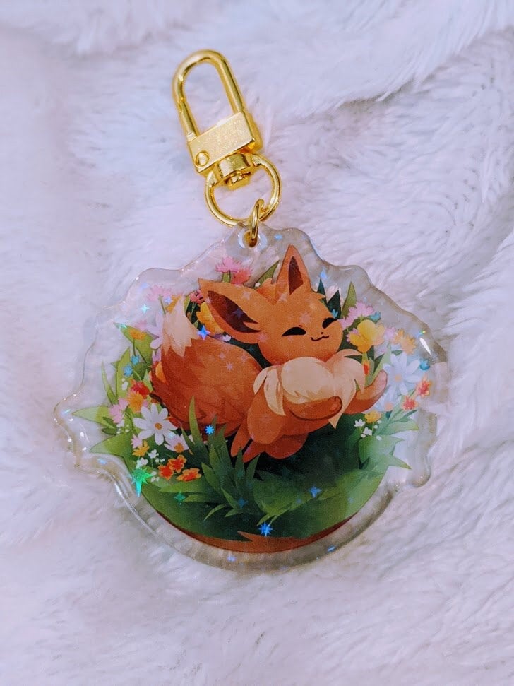 Pokemon Eevee Keychain Acrylic Eeveelutions Gift for - Etsy