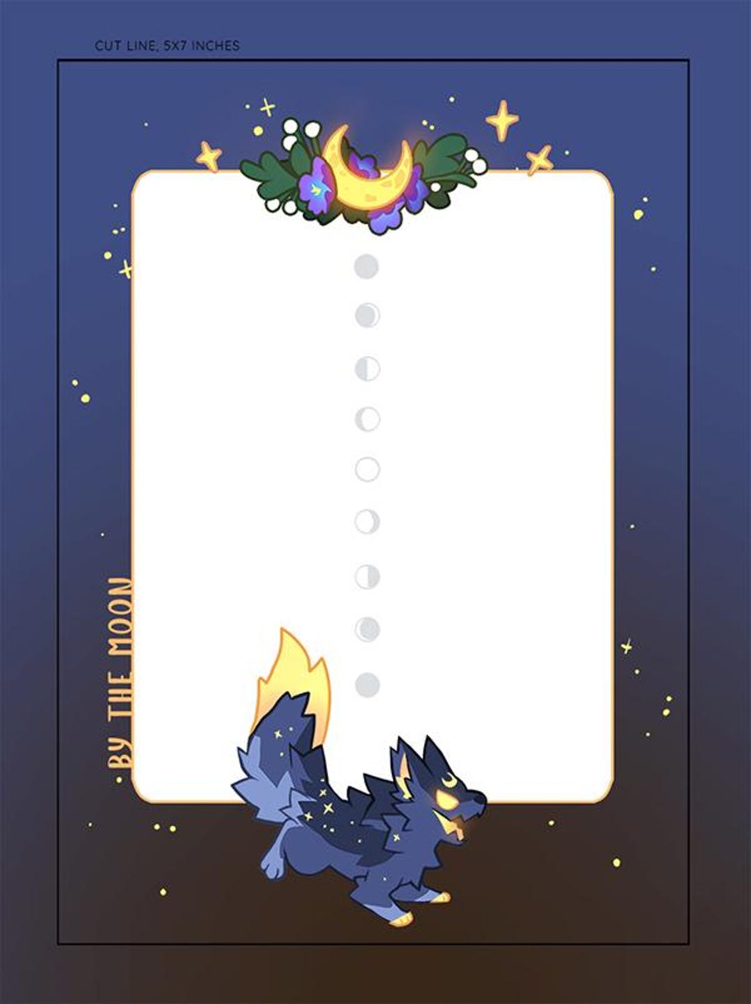 Umbra, the Howlloween Werewolf Memo Pad, Notebook Art Starry Wolf Moon ...