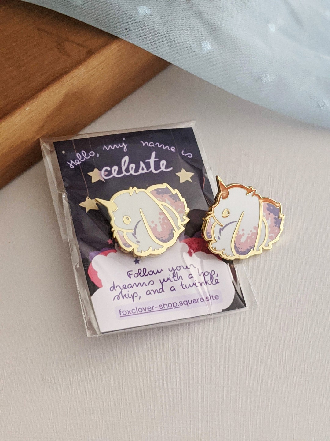 Foxclover Friends: Celeste Hard Enamel Pin Gold Plated Cute Gift Pin ...