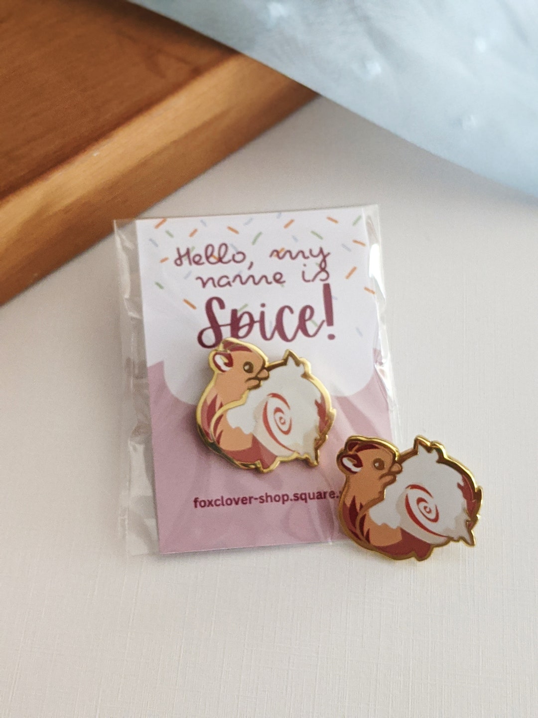 Foxclover Friends: Spice - Hard Enamel Pin | Gold Plated | Cute Gift ...