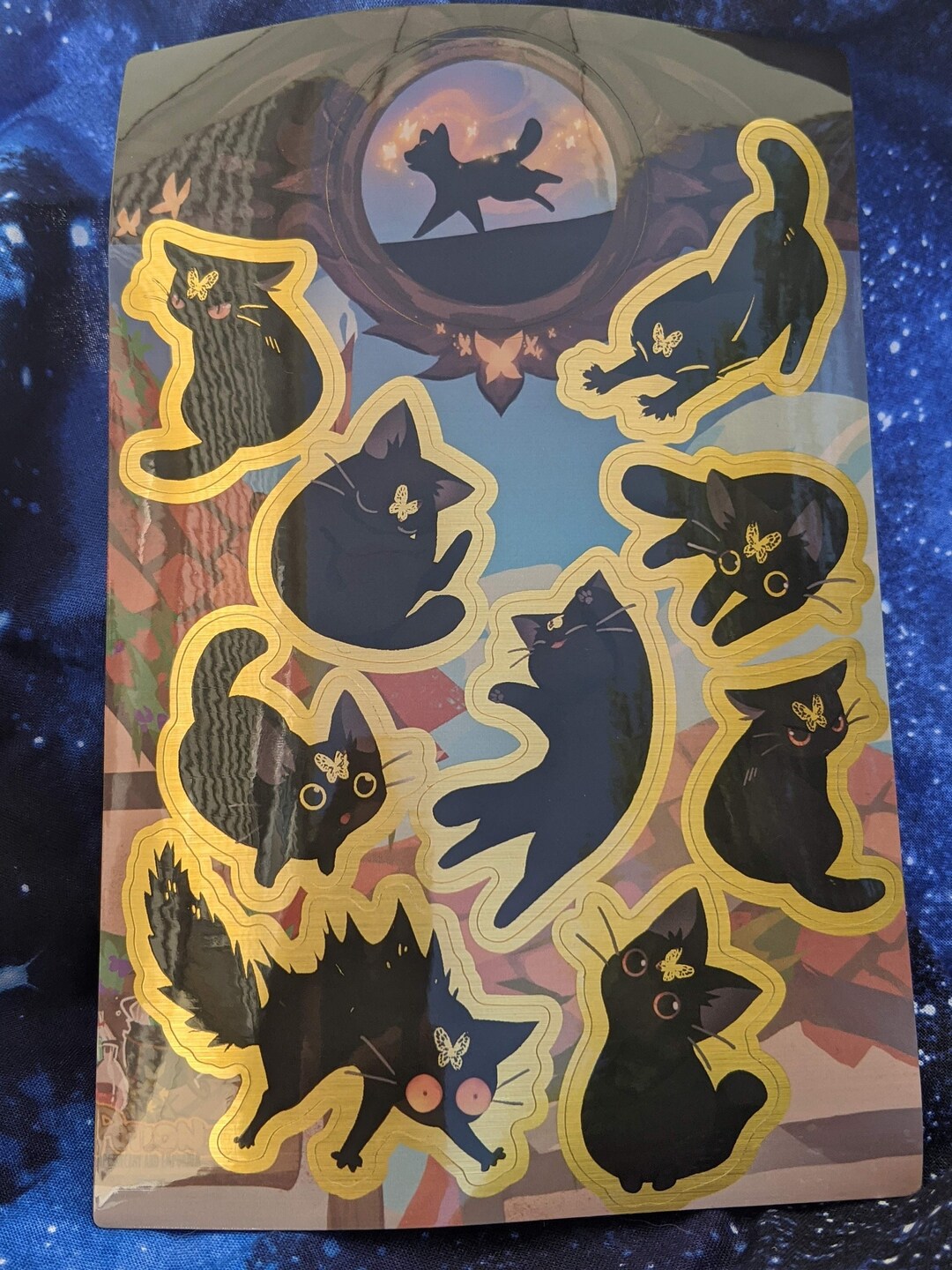 Castor Sticker Sheet Cute Kawaii Gift for Kids Black Cat Starry ...