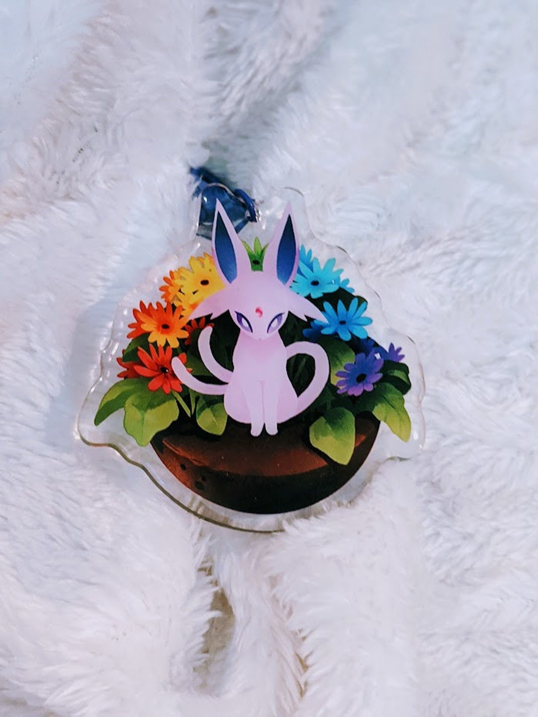 Espeon Pokemon Eevee Keychain Acrylic Eeveelutions Gift - Etsy