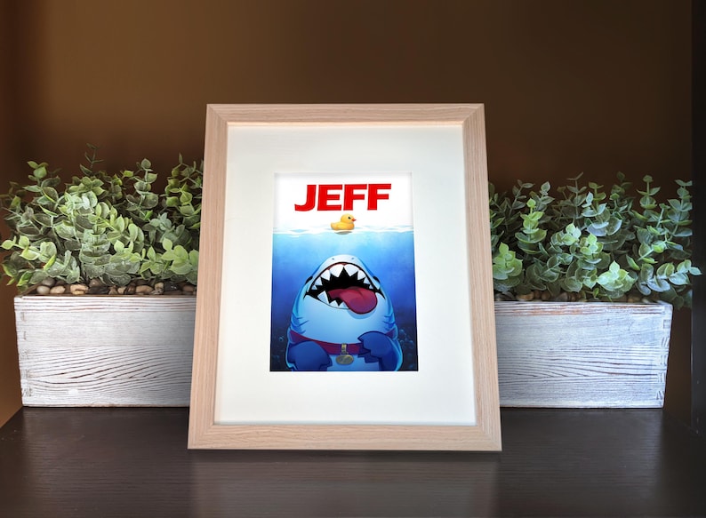 Jeff the Landshark Parody Print | Jaws Parody Print | NO-AI-ART | Human ...
