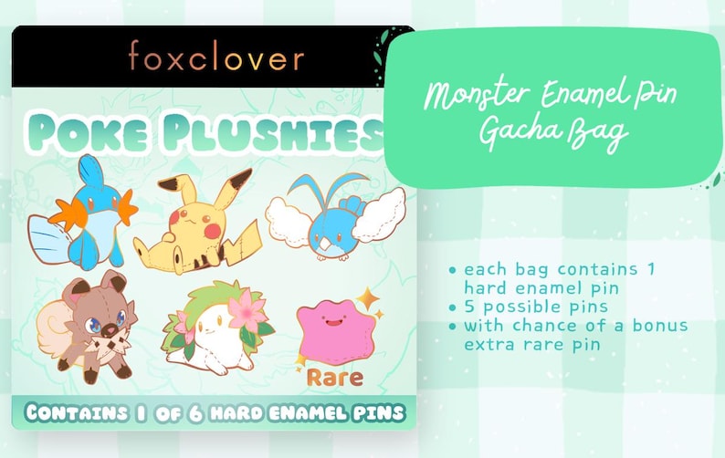Plushie Creatures - Gacha Set 2: Monsters - Hard Enamel Pin Gacha - Etsy