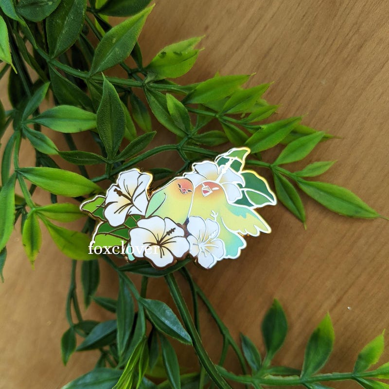 Lovebird Enamel Pins - Etsy