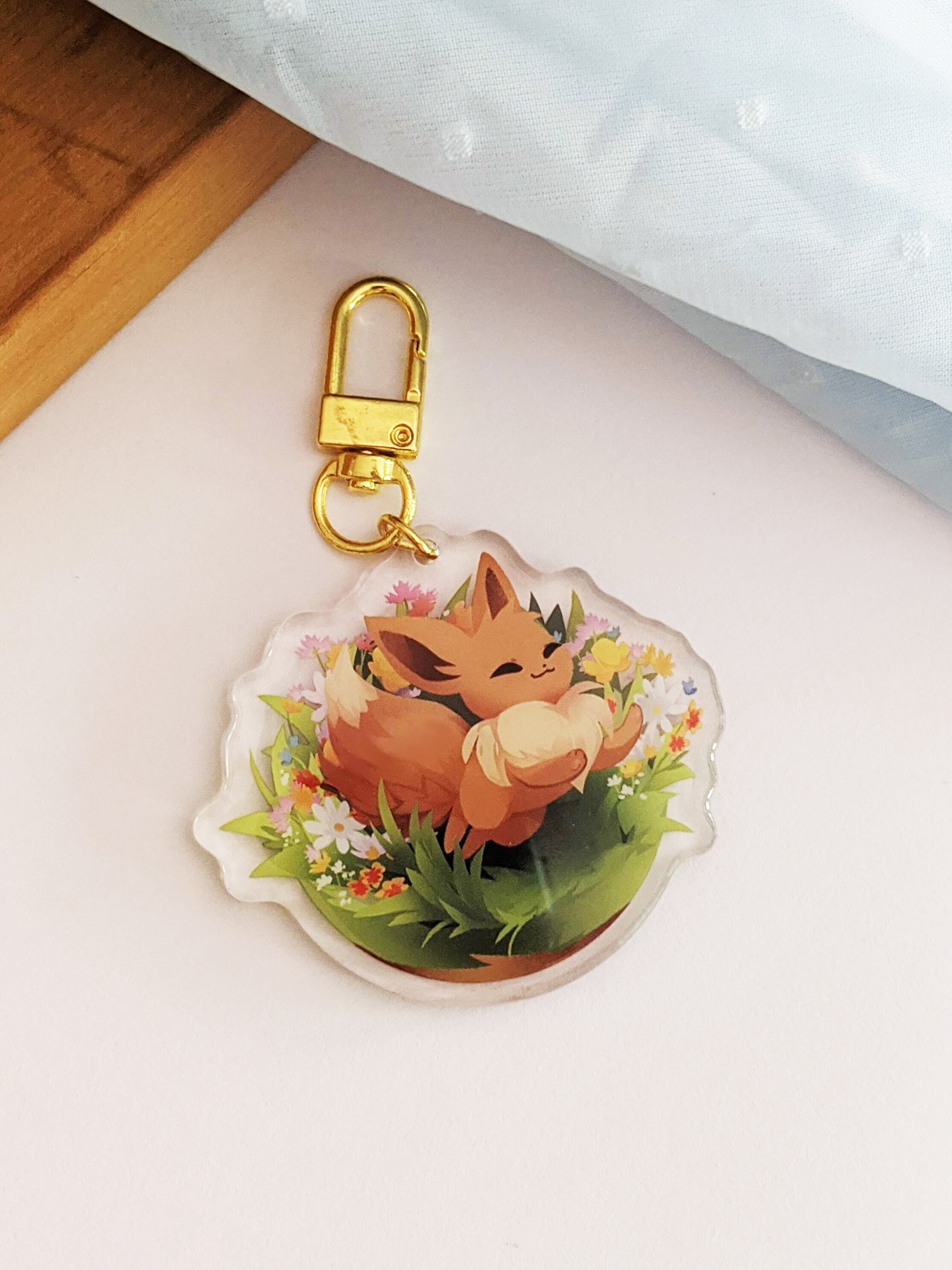Pokemon Eevee Keychain Acrylic Eeveelutions Gift for - Etsy