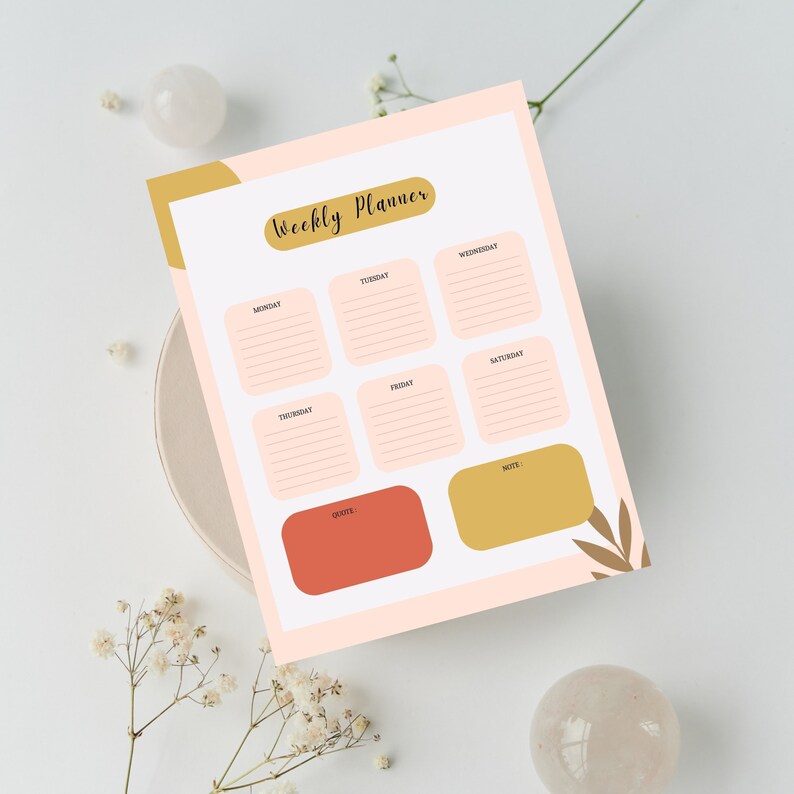 Editable in Canva Weekly Planner Template Light Mode Weekly - Etsy