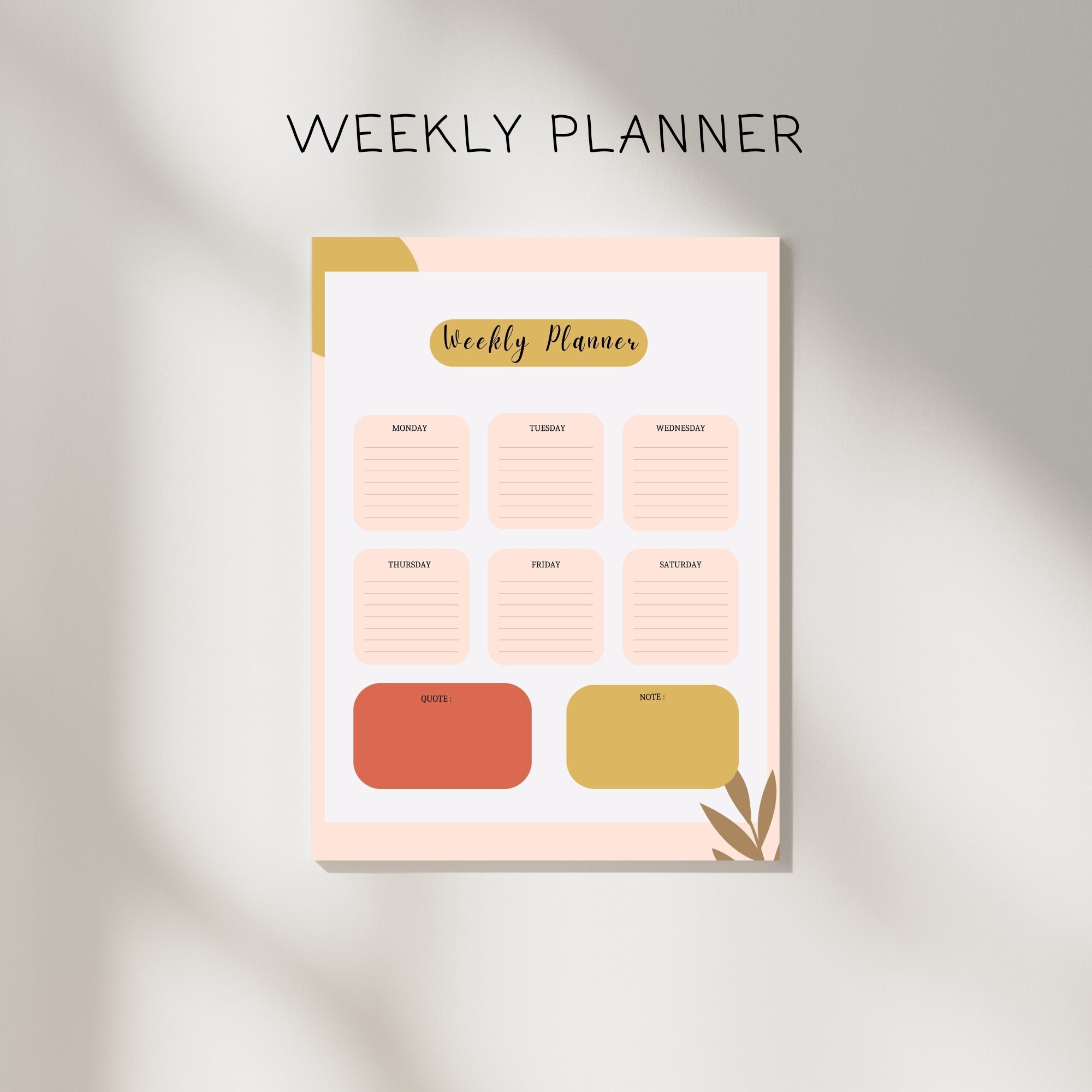 Editable in Canva Weekly Planner Template Light Mode Weekly - Etsy