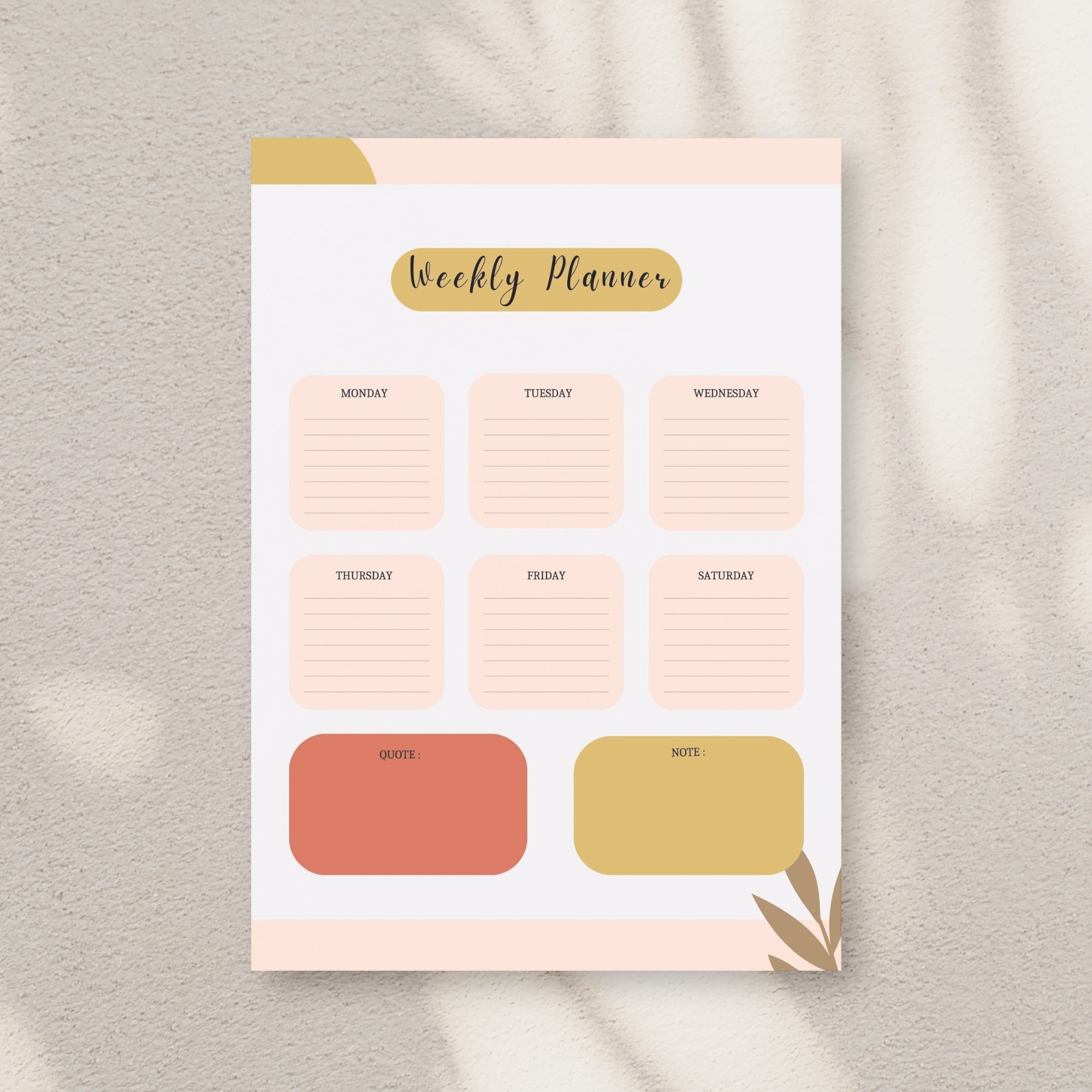 Editable in Canva Weekly Planner Template Light Mode Weekly - Etsy
