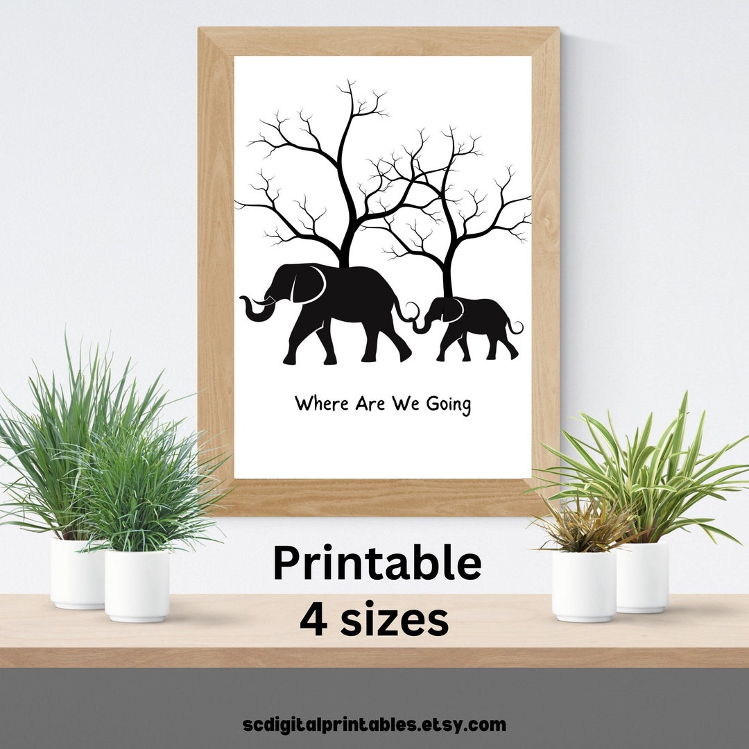 Elephant Picture, Silhouette, Positive Quotes, Digital Download ...