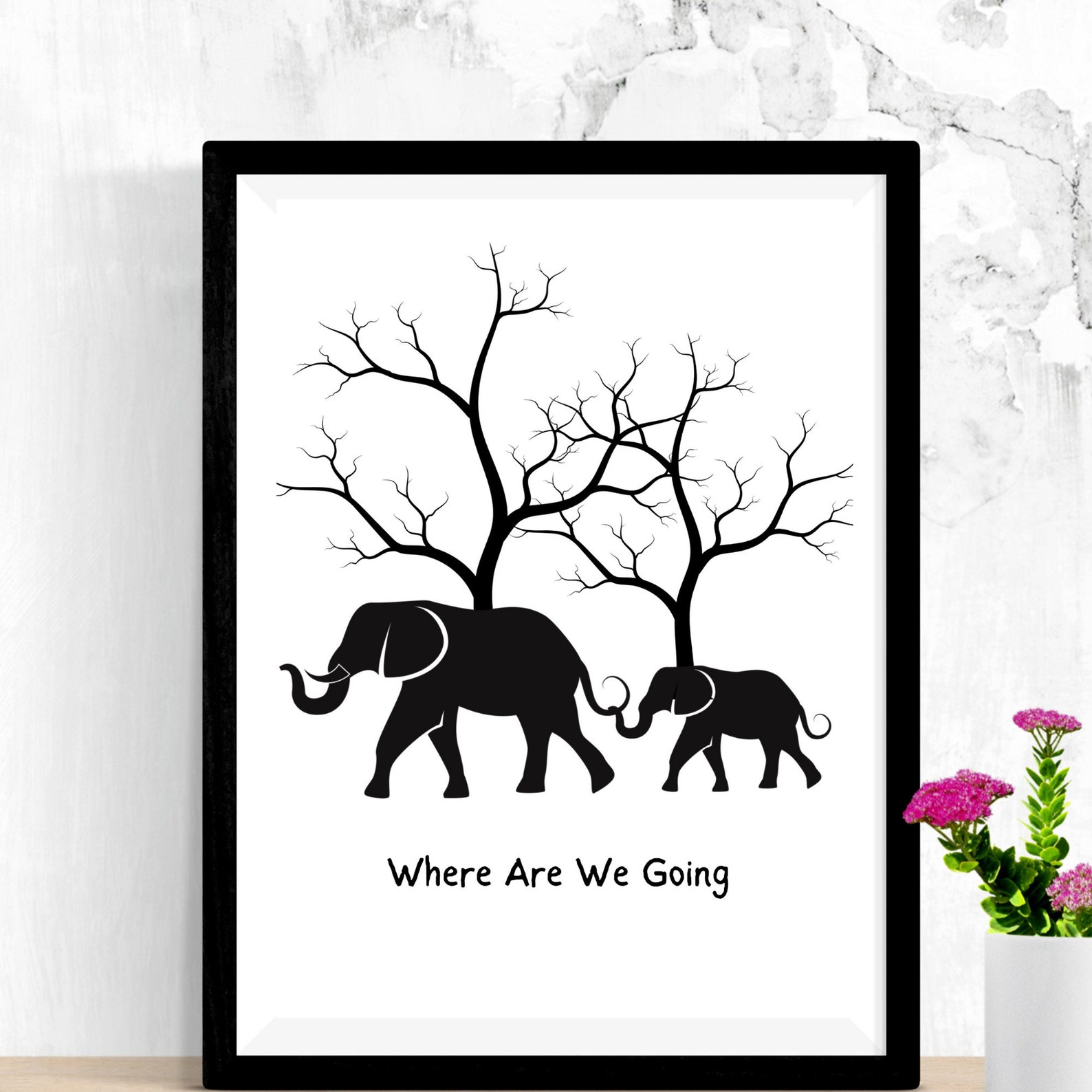 Elephant Picture, Silhouette, Positive Quotes, Digital Download ...