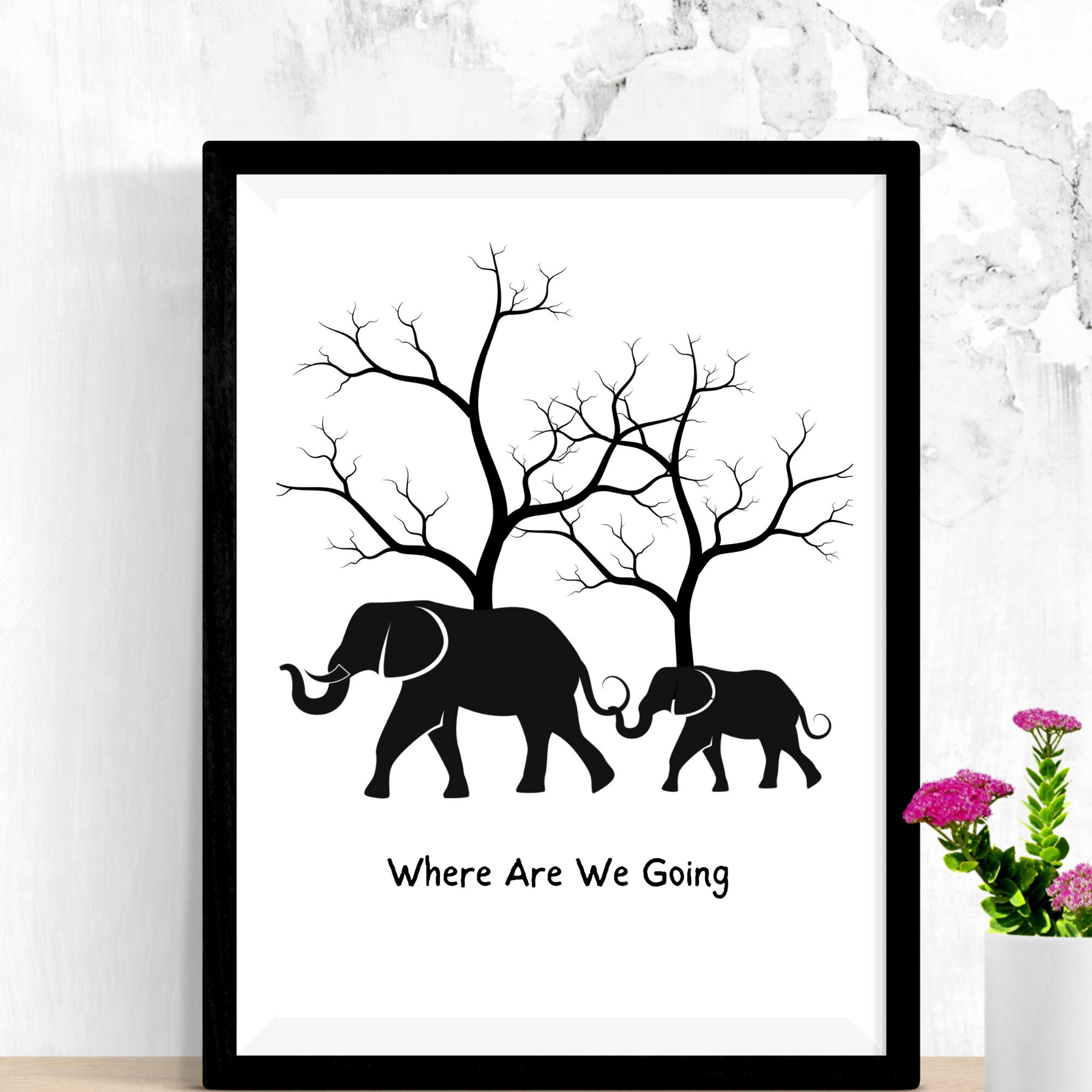 Elephant Picture, Silhouette, Positive Quotes, Digital Download ...