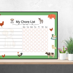 Animal Weekly Chore List, Chore Chart, Kids Chore List, to Do List ...