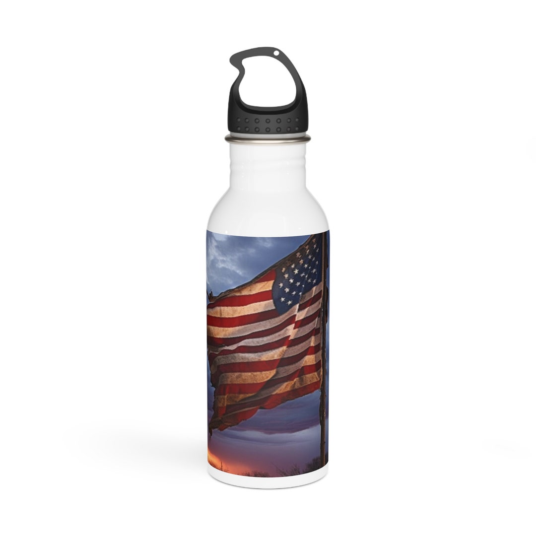 American Flag Stainless Steel Water Bottle - Etsy