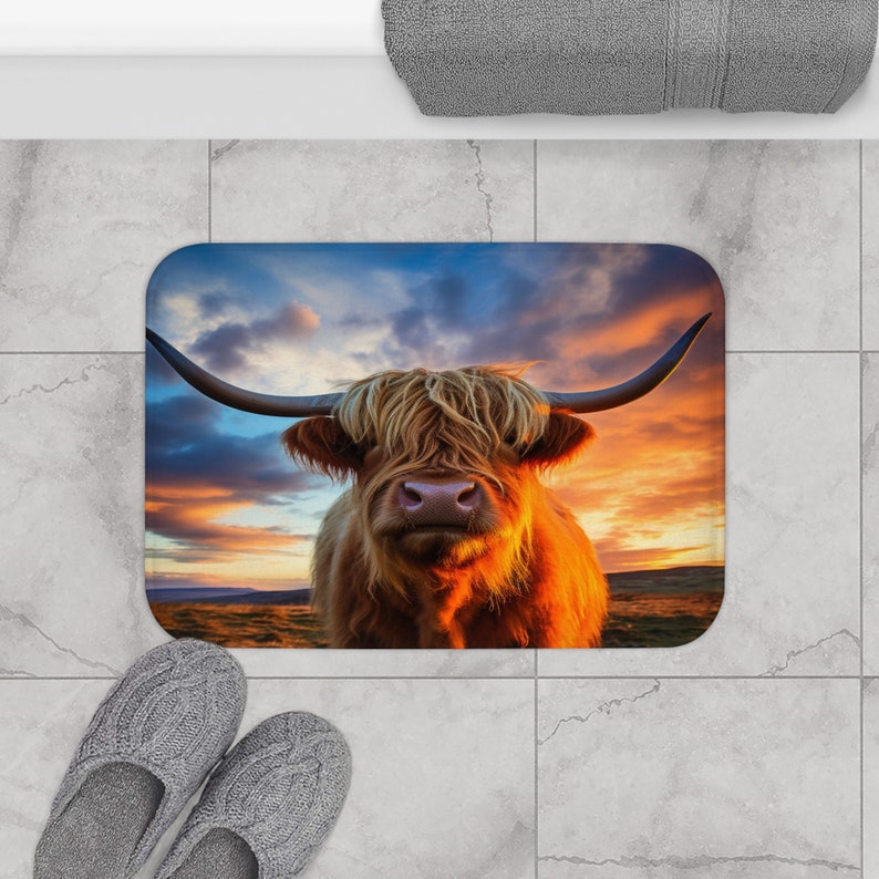 Highland Cow Bath Mat (2 of 4) - Etsy