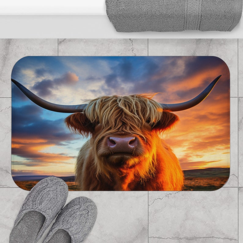 Highland Cow Bath Mat (2 of 4) - Etsy