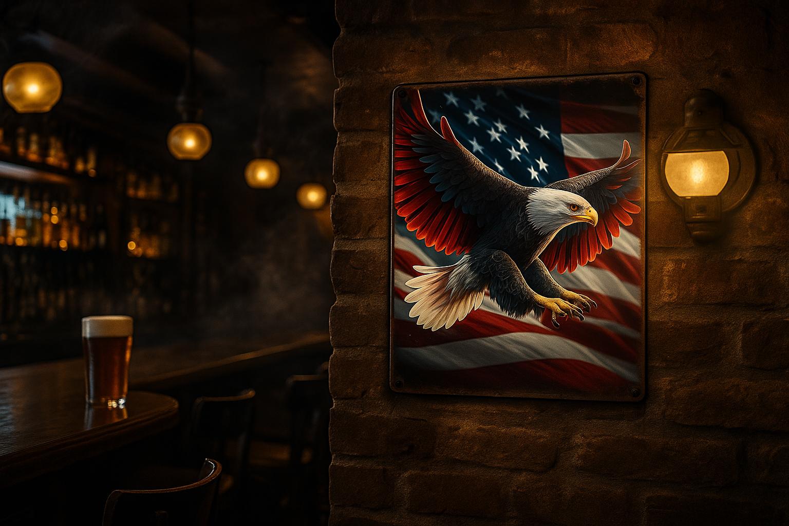 American Bald Eagle With Flag Wings – Patriotic Digital Art Print, USA ...