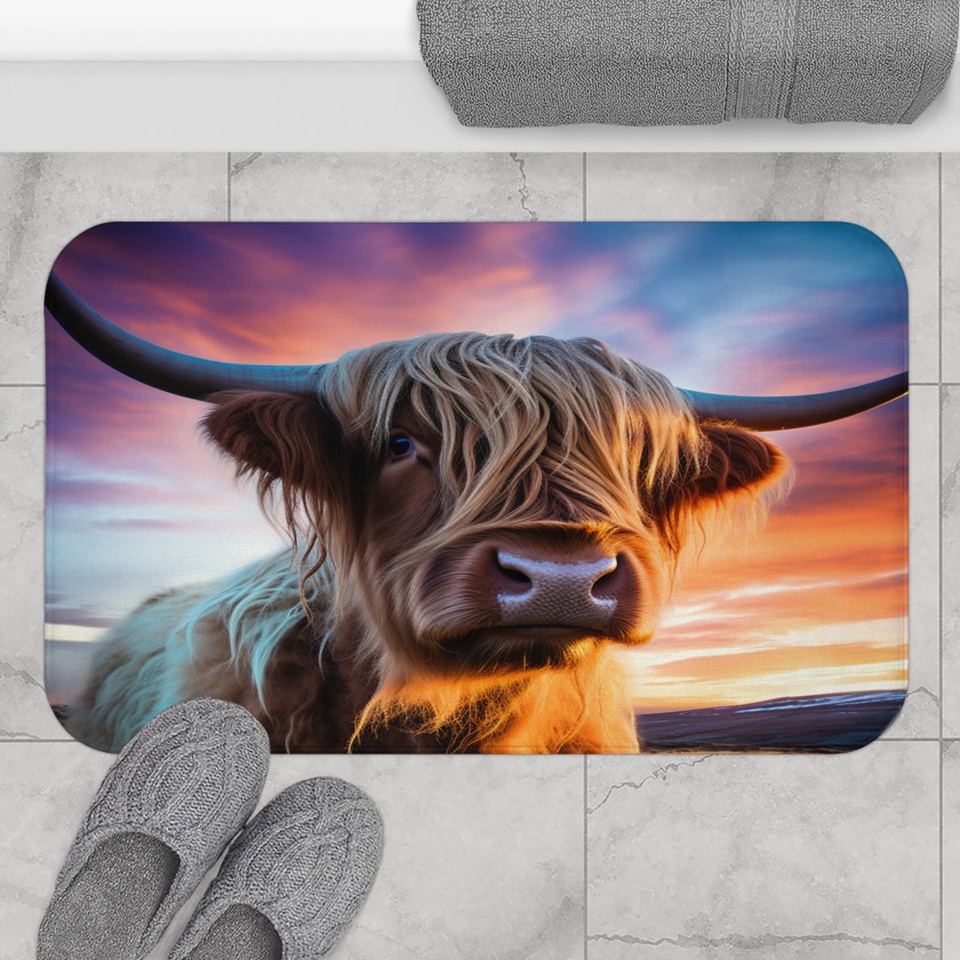 Highland Cow Bath Mat (1 of 4) - Etsy