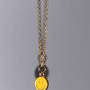 Smiley Face Necklace | Gold Chain - Etsy