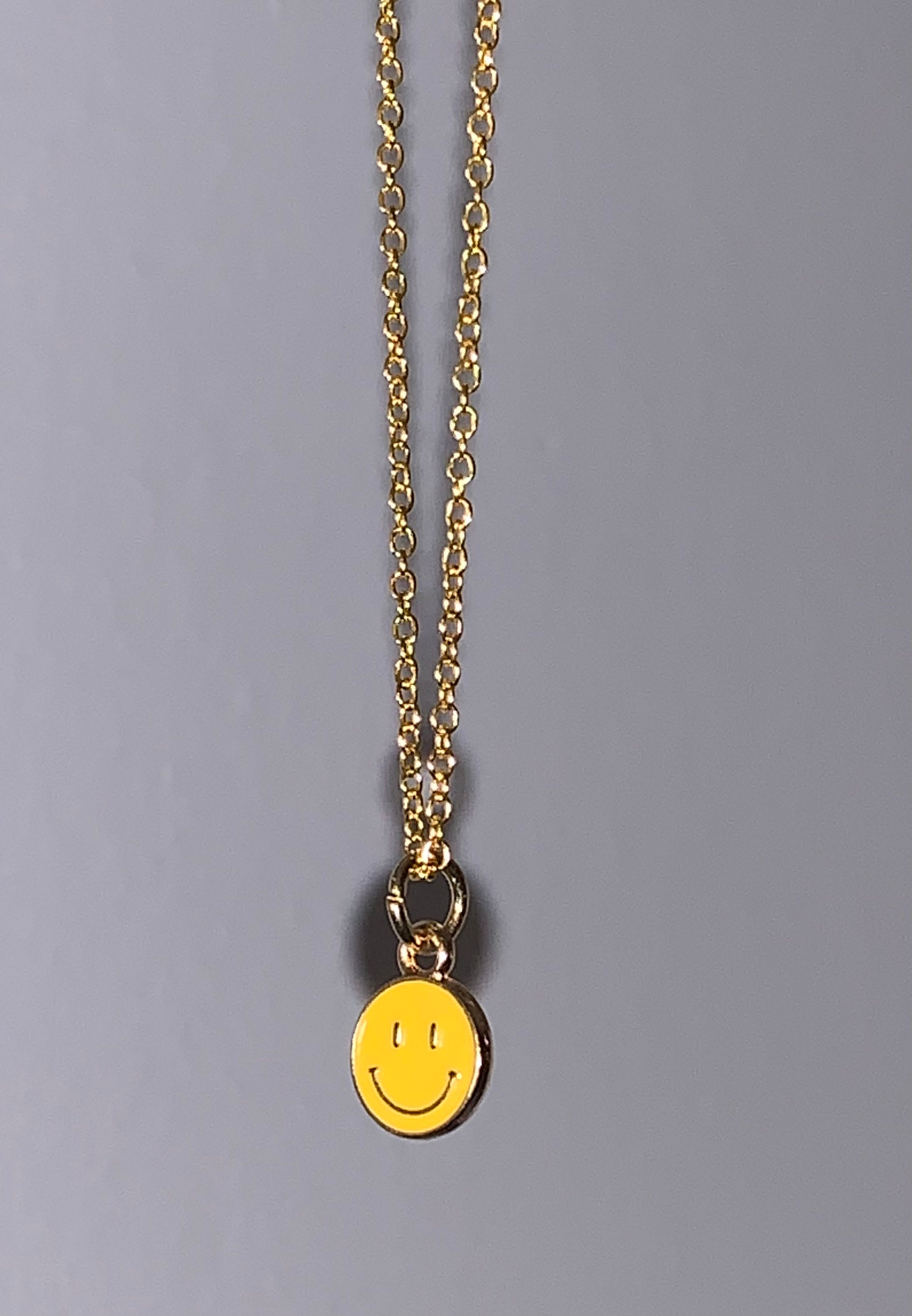 Smiley Face Necklace | Gold Chain - Etsy