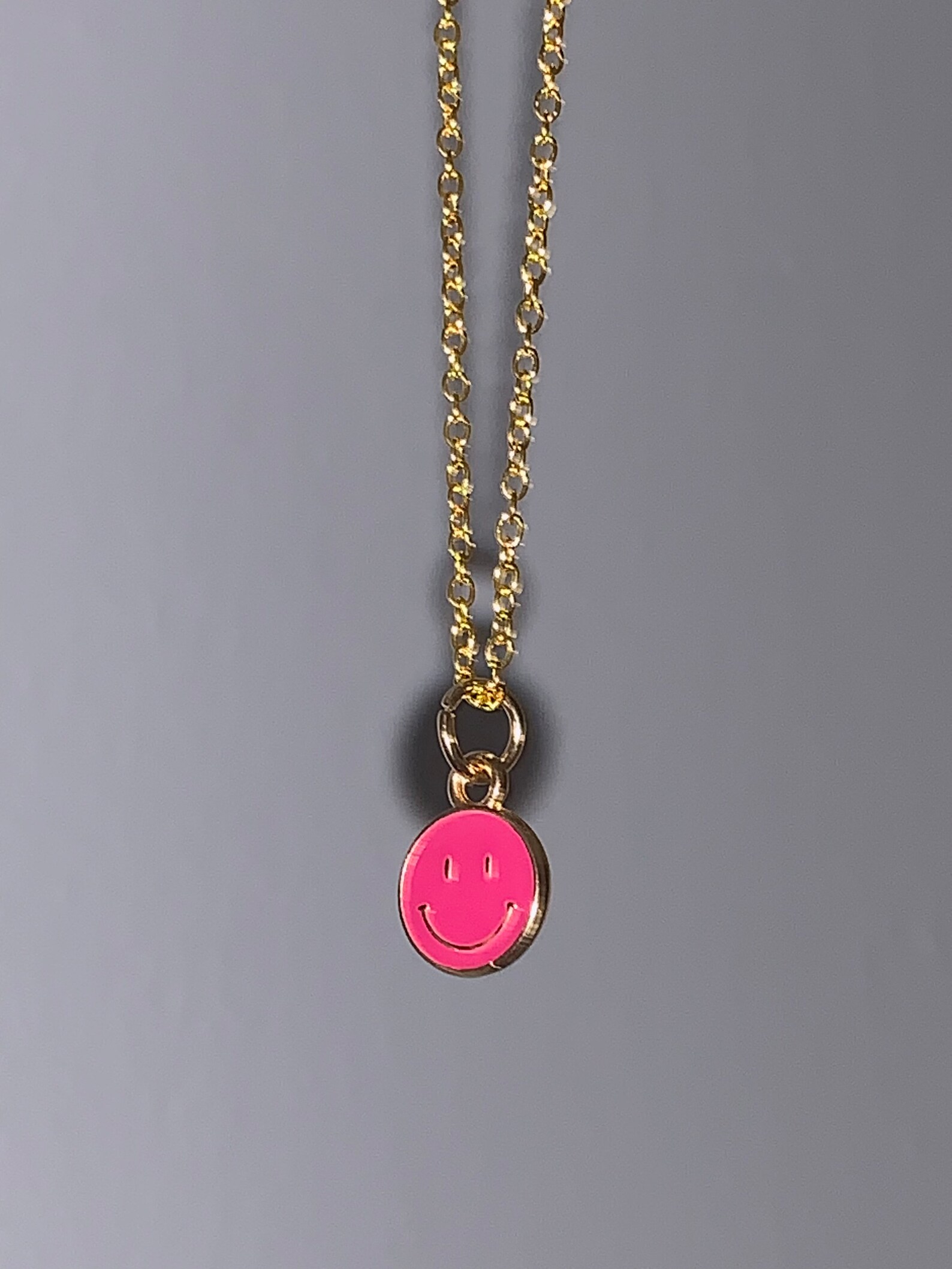 Smiley Face Necklace | Gold Chain - Etsy