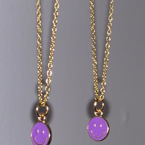 Smiley Face Necklace | Gold Chain - Etsy