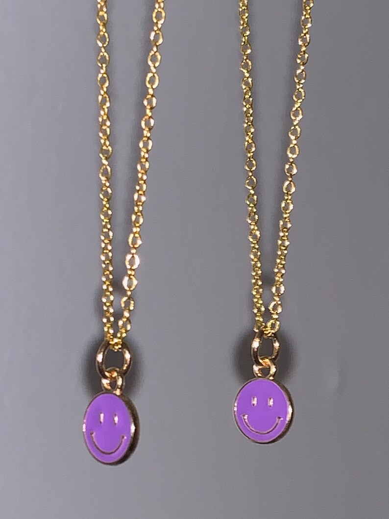 Smiley Face Necklace | Gold Chain - Etsy