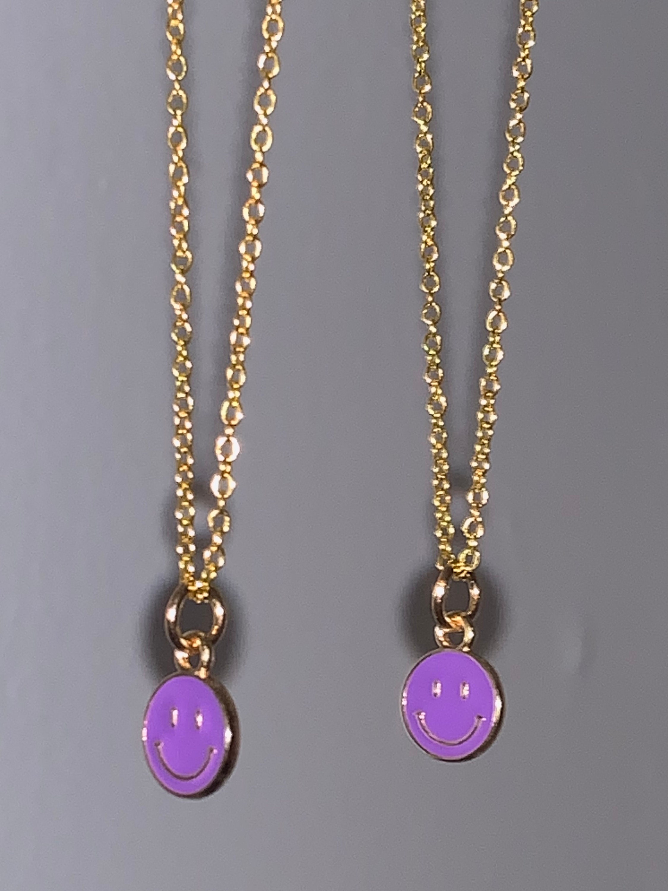 Smiley Face Necklace | Gold Chain - Etsy