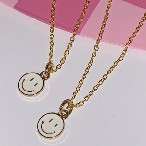 Smiley Face Necklace | Gold Chain - Etsy