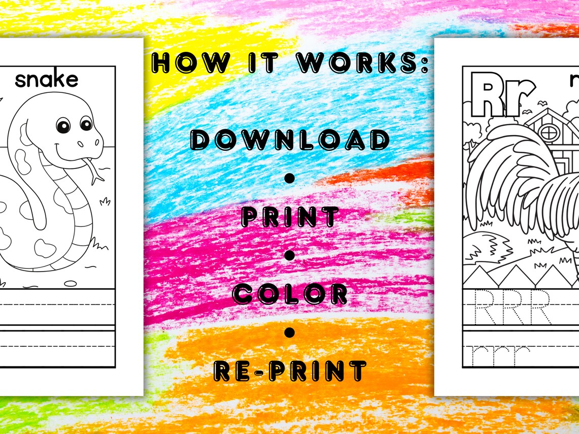 Kids Printable Animal Alphabet Coloring Pages and Letter Tracing for ...