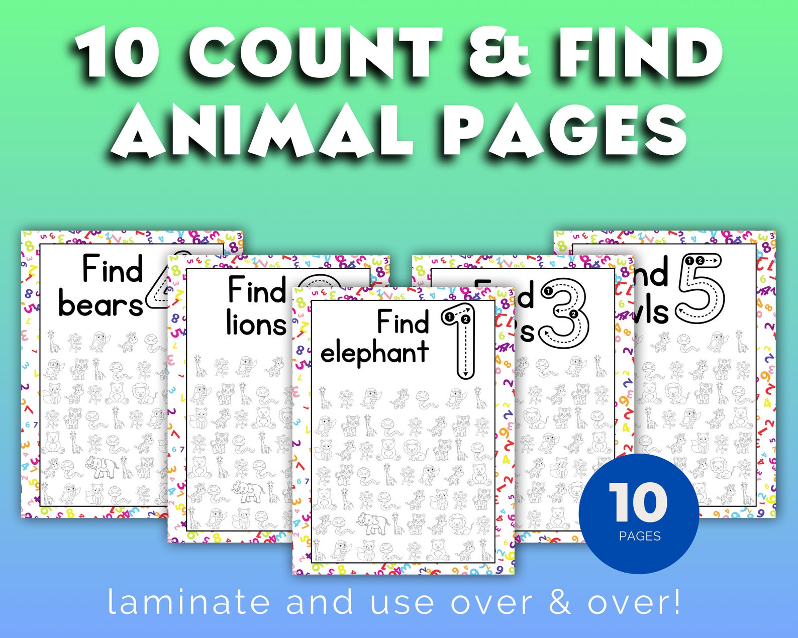 Pre-k Printable Number Tracing Pages and Number Coloring Pages for ...
