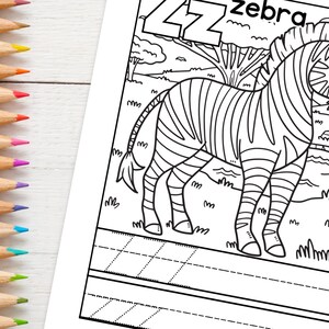Kids Printable Animal Alphabet Coloring Pages and Letter Tracing for ...