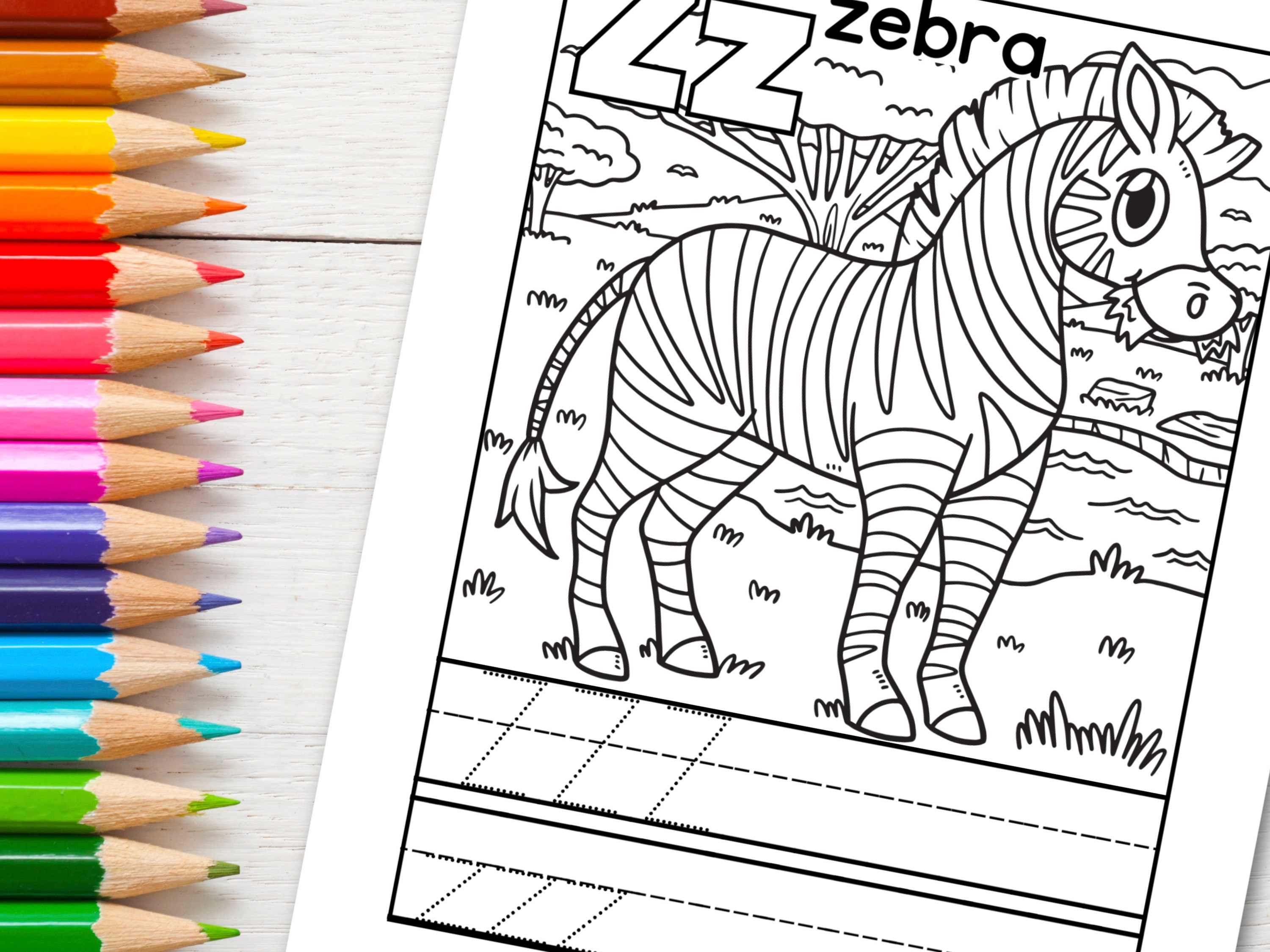 Kids Printable Animal Alphabet Coloring Pages and Letter Tracing for ...