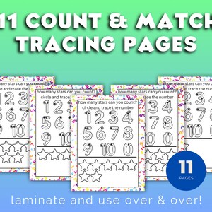 Pre-k Printable Number Tracing Pages and Number Coloring Pages for ...