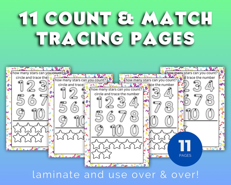 Pre-k Printable Number Tracing Pages and Number Coloring Pages for ...