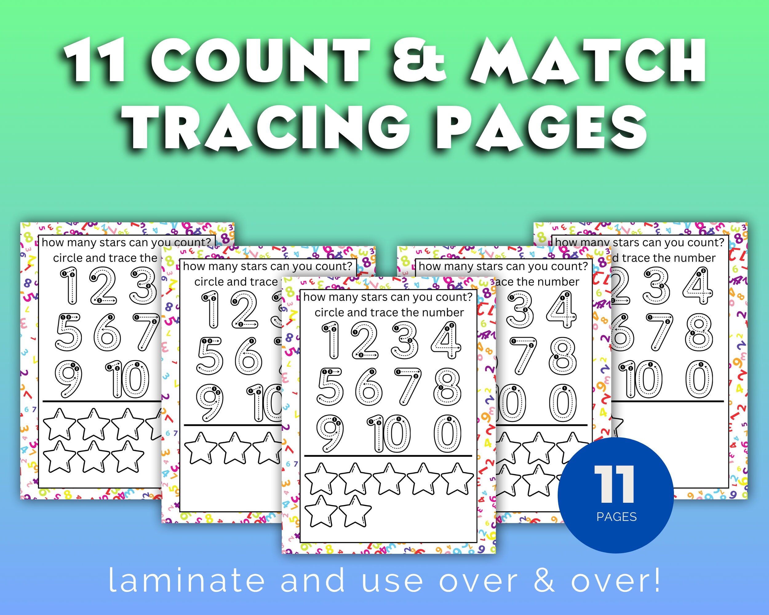 Pre-k Printable Number Tracing Pages and Number Coloring Pages for ...
