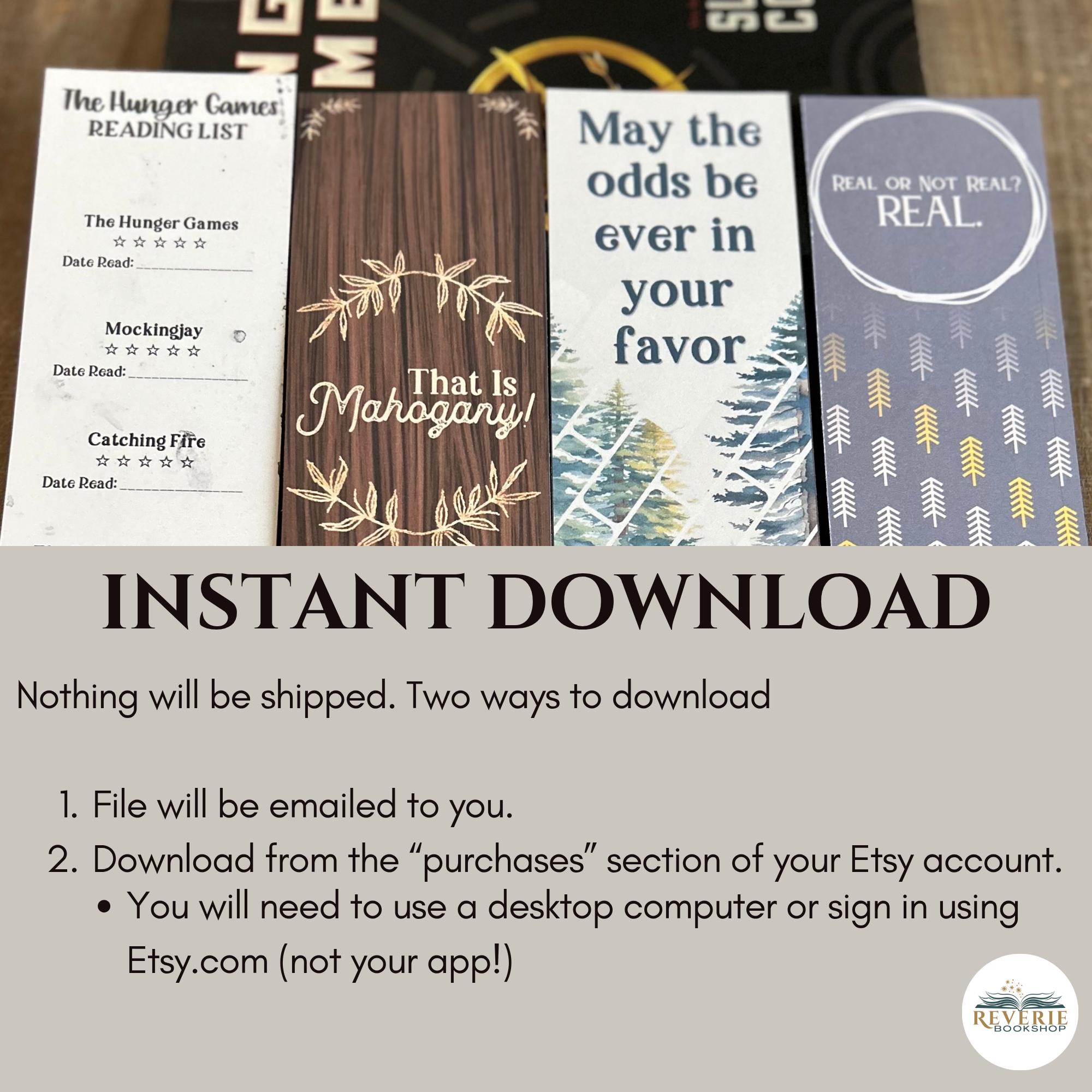 Hunger Games Printable Bookmark Set – 3 Book Quote Bookmarks + 1 ...