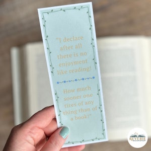 Pride and Prejudice Printable Bookmark With Jane Austen Book Quote | 2 ...