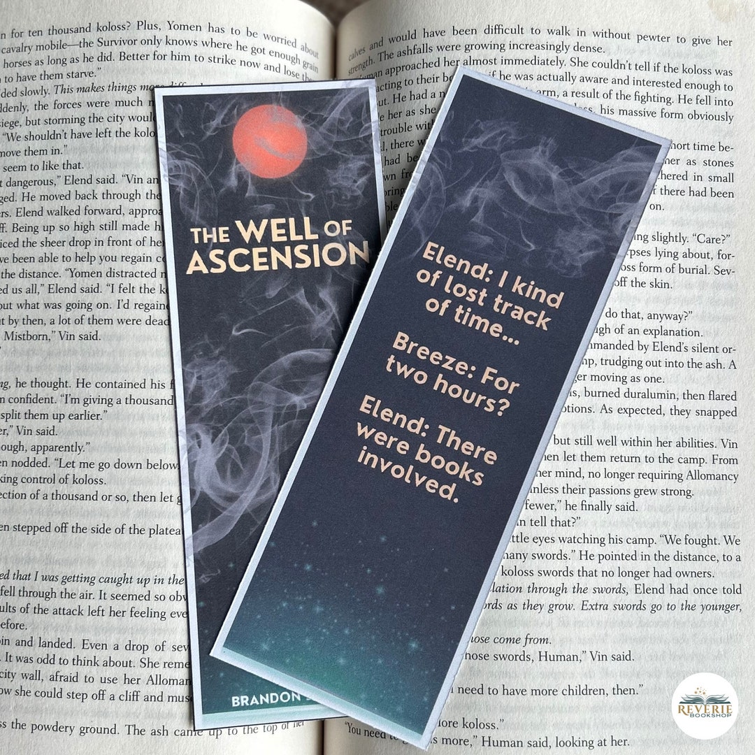 The Well of Ascension Bookmark Mistborn Merch | Double Sided, 2.5"x7 ...