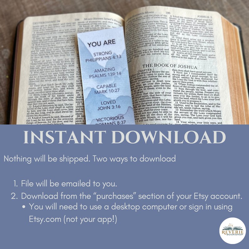 Joshua 1:9 Printable Bookmark With Mountains Bible Reading Accessory 2 ...