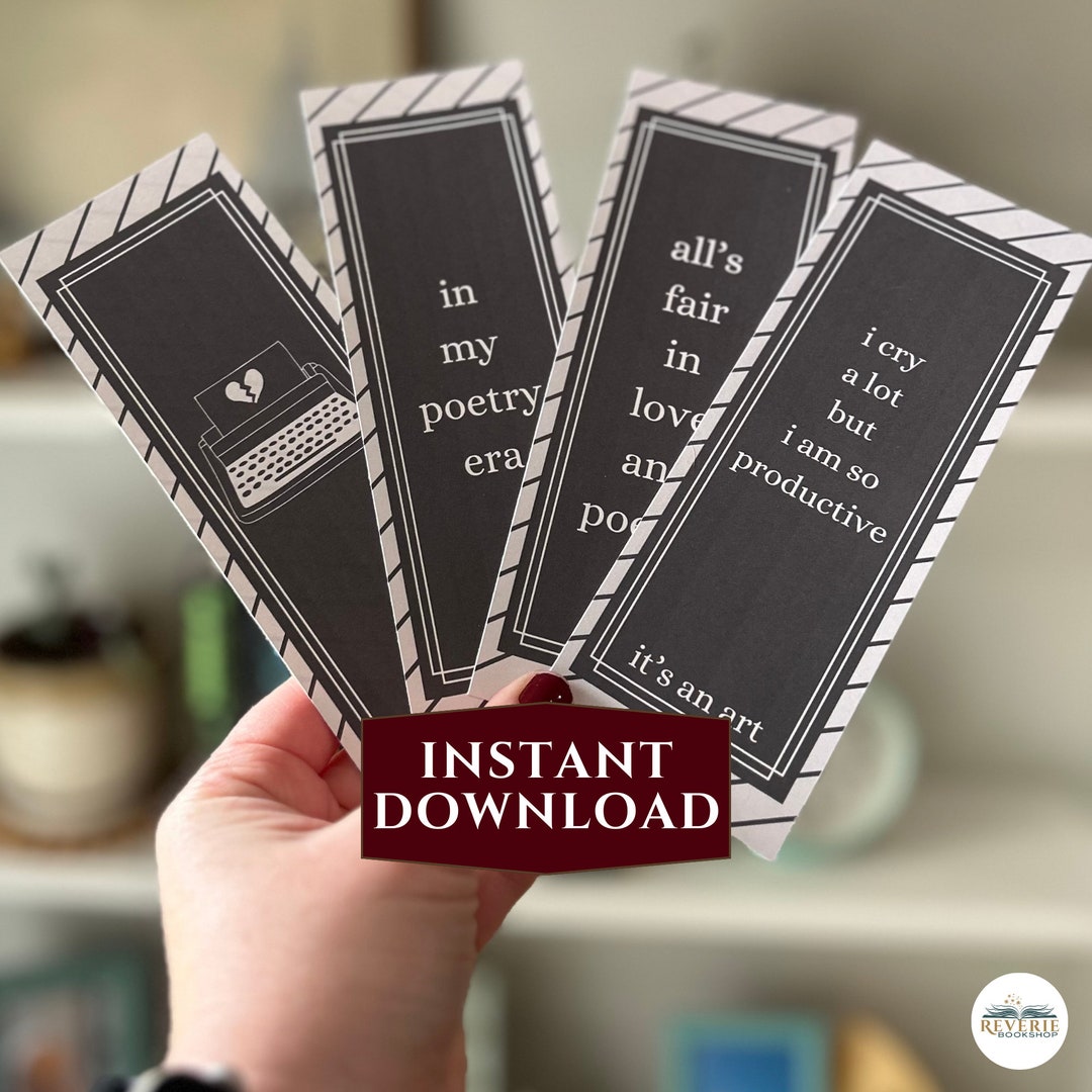 The Tortured Poets Department Printable Bookmarks | PDF TTPD Bookmark ...