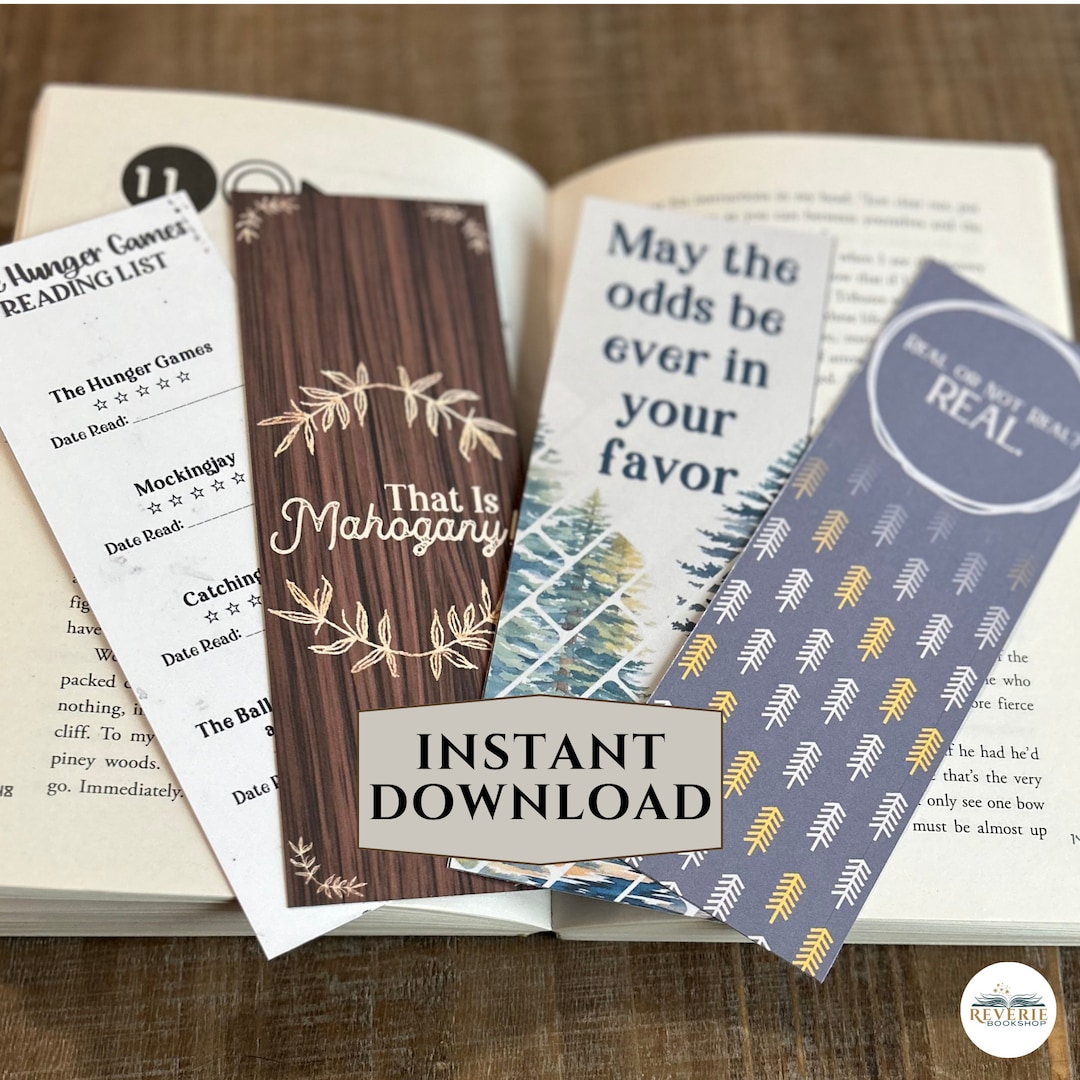 Hunger Games Printable Bookmark Set – 3 Book Quote Bookmarks + 1 ...