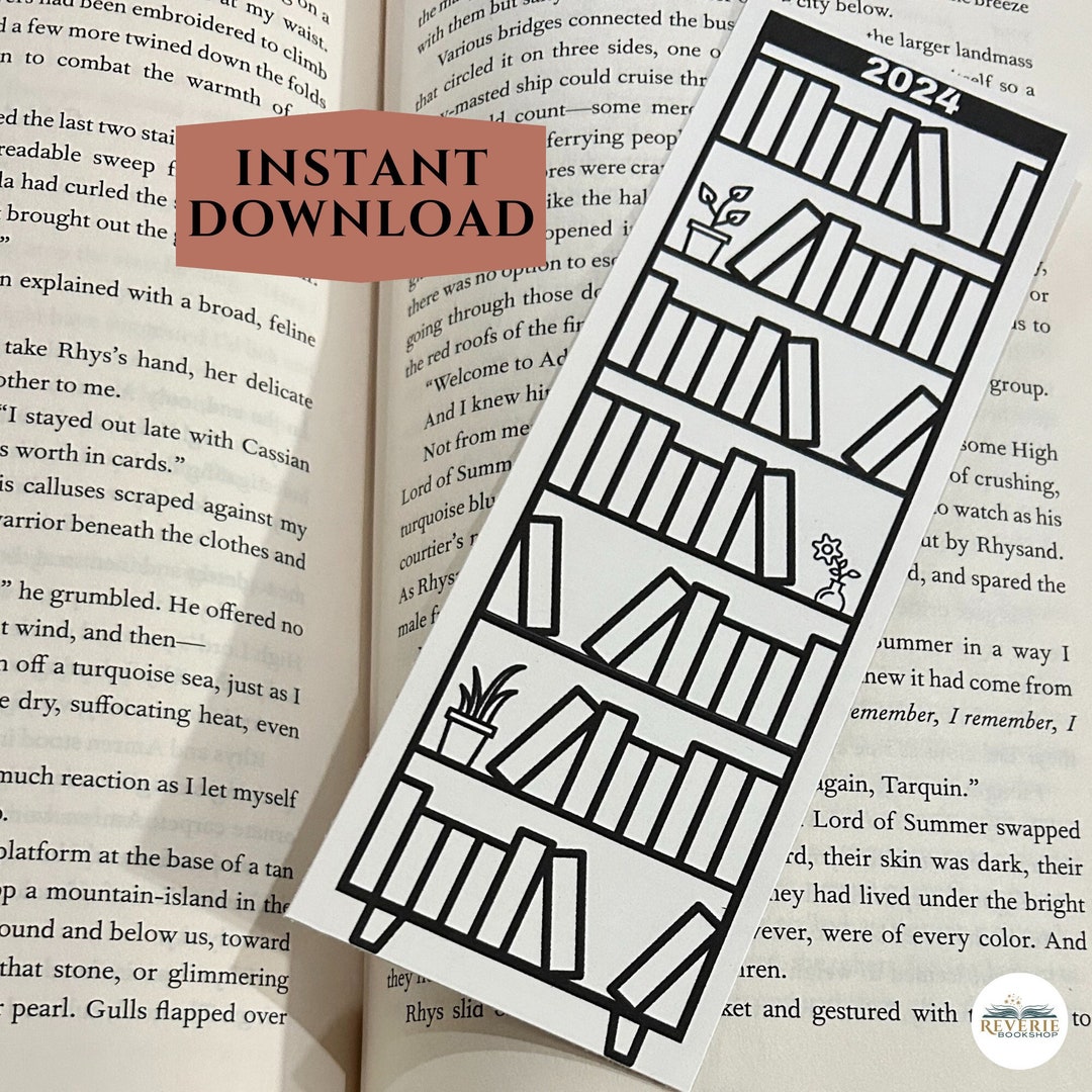 2024 Reading Goals Book Log Printable Bookmark PDF Bookmark Set Reading ...