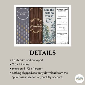 Hunger Games Printable Bookmark Set – 3 Book Quote Bookmarks + 1 ...