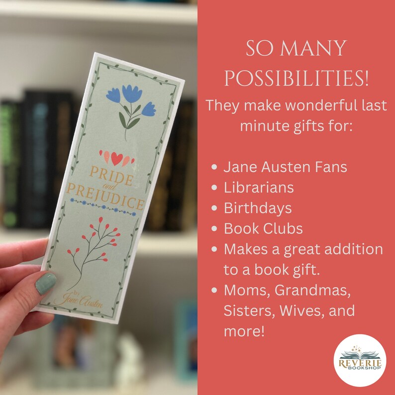 Pride and Prejudice Printable Bookmark With Jane Austen Book Quote 2 ...