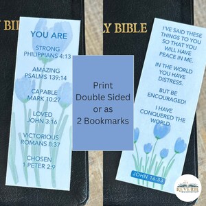John 16:33 Printable Bookmark With Lilies Bible Reading Accessory 2.5x7 ...