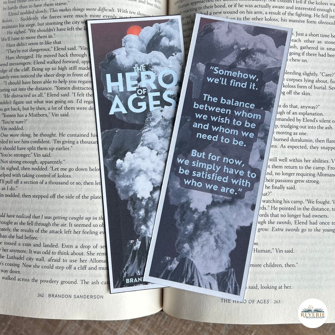The Hero of Ages Bookmark Mistborn Merch | Double Sided, 2.5"x7 ...